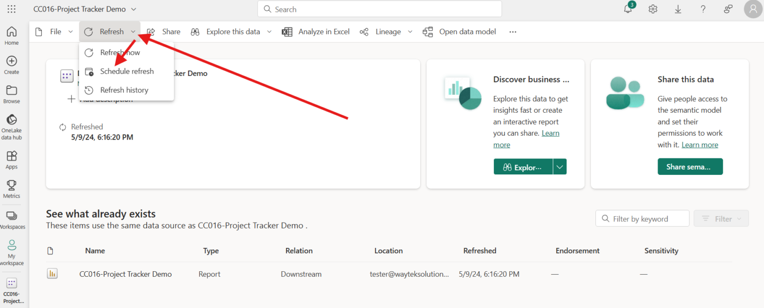 Automatically Refresh Power BI Report Data – TW-Waytek