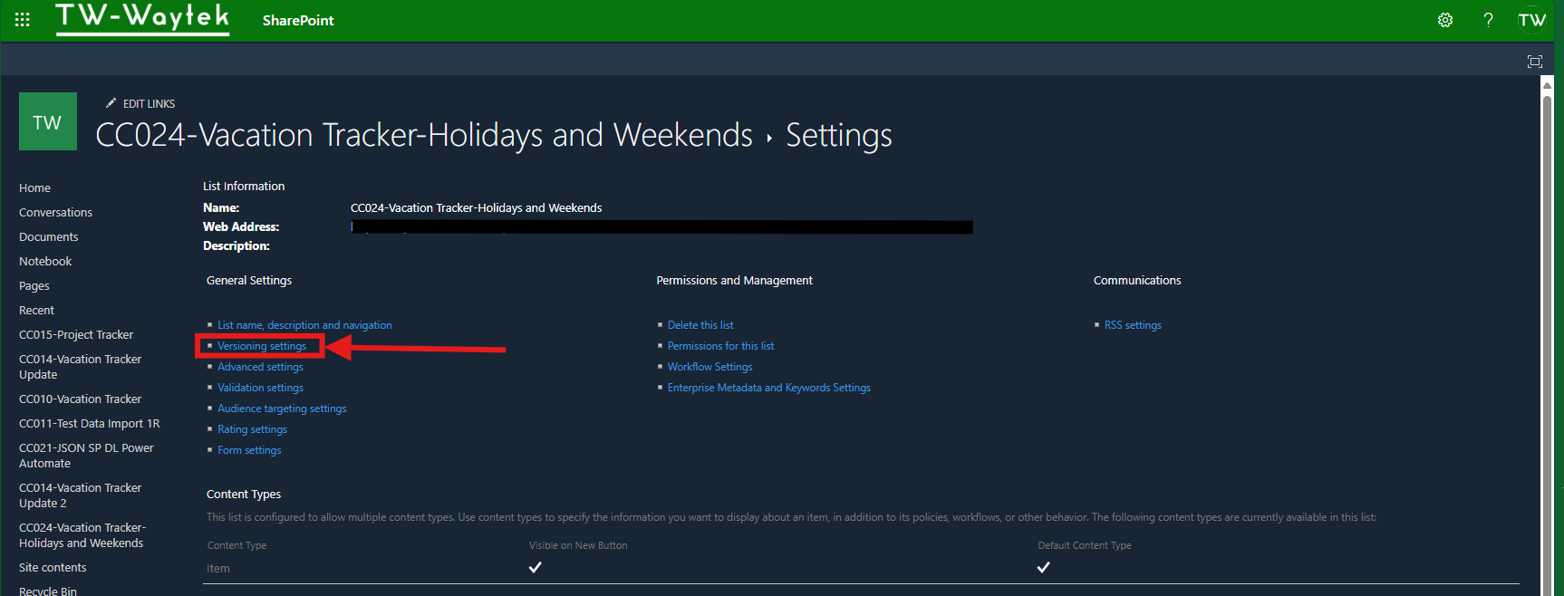 SharePoint List Vacation Time Off Tracker that Removes Weekends and ...