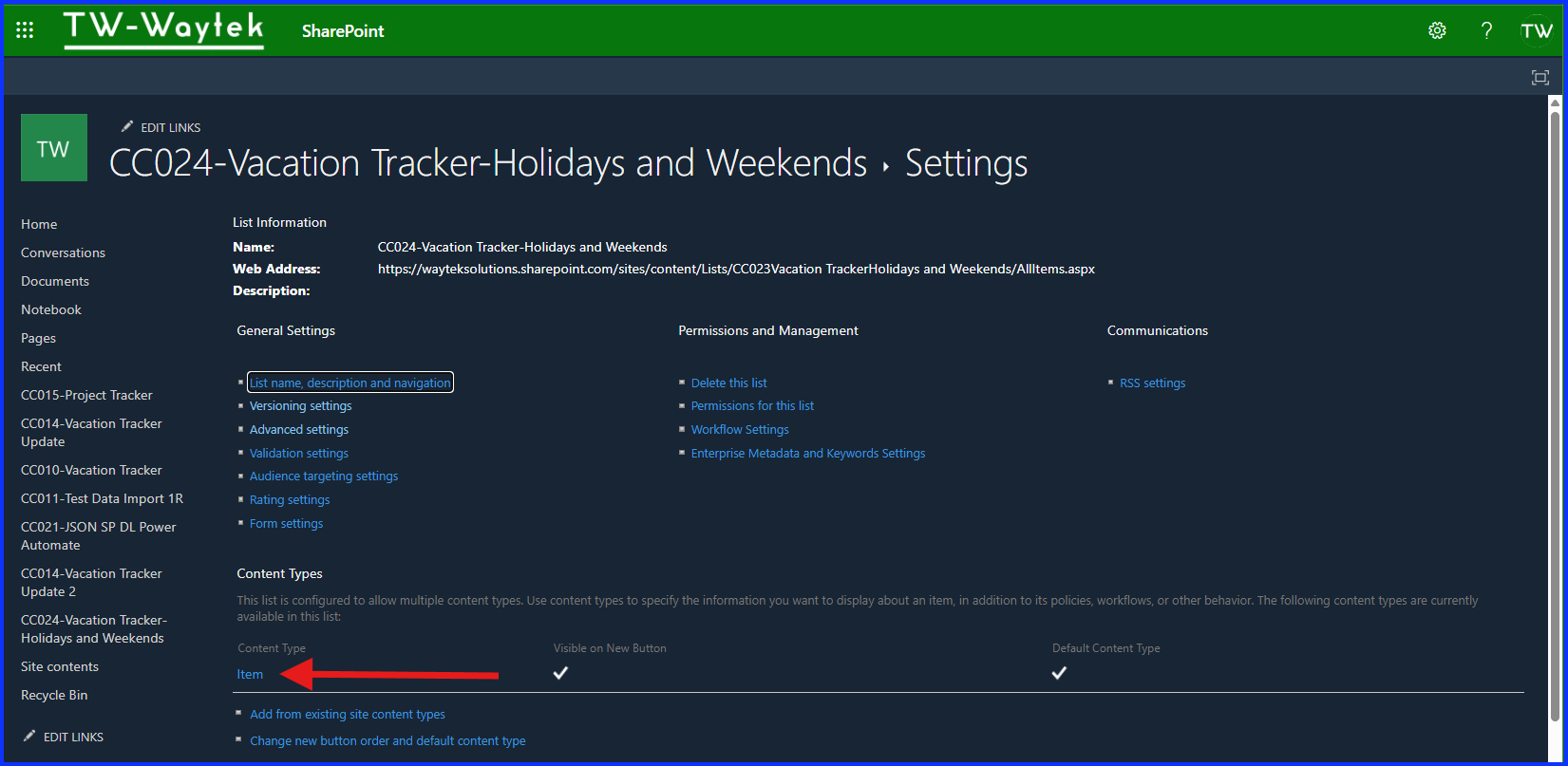 SharePoint List Vacation Time Off Tracker that Removes Weekends and ...